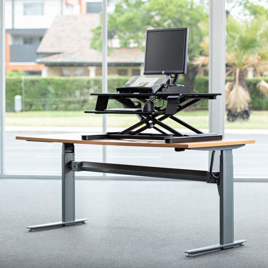 MaxiShift-E Electric Sit Stand Workstation - Back Centre