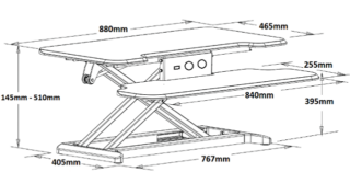 Vertilift Pro Electric Desk Riser - Back Centre